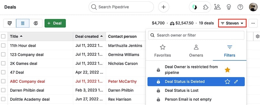 How Can I Set Default Columns For All My Users In The List View Knowledge Base Pipedrive 